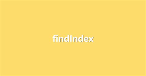 Js Findindex