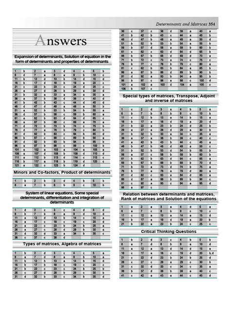 Ques Determinants Part 4answershet Pdf Determinant Matrix