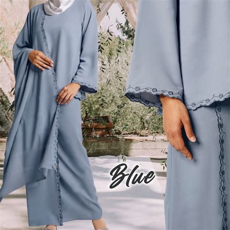 Afya Sulam Cey Crepe Kurung Moden Tunang Nikah Bridesmaid Murah