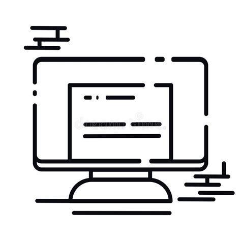 Isolated Outline Of Pc Monitor Office Supply Icon Vector Stock Vector