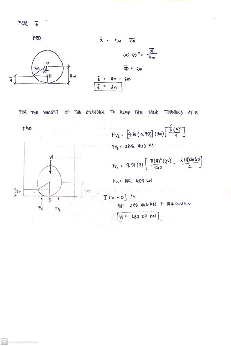 Solved DRAW FBD DIAGRAM DRAW FBD DIAGRAM The M Diameter Cylinder Course Hero