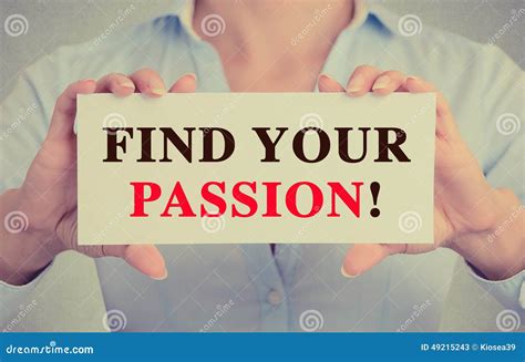 Businesswoman Hands Holding Card Sign With Find Your Passion Text