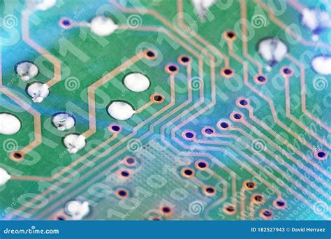 Futuristic Electronic Circuit Board With Binary Code Network And Big Data Concept Elements Of
