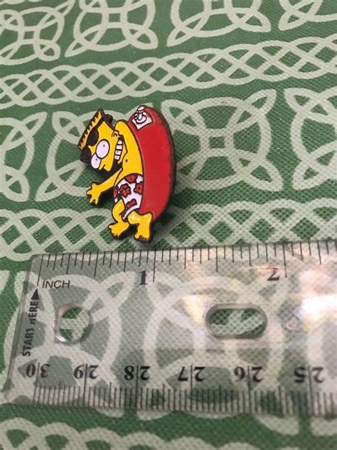 Vintage 1980s Bart Simpson Swimming Pool Tube Float Enamel Lapel Pin