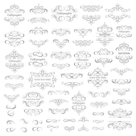 Premium Vector Vector Set Calligraphic Design Elements Vintage Frames