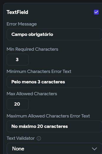 Textfield Where Minimum Length Options Solved