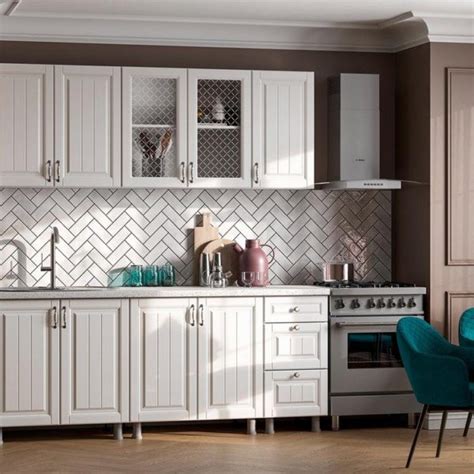 Купить Кухонный гарнитур Прованс 2 0м белый текстурный без столешницы по цене 34000 руб в