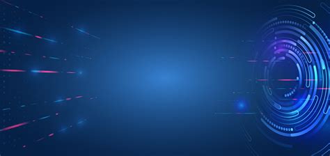 추상적인 기술 통신 벡터 삽화 프레젠테이션을 위한 미래 지향적인 디자인 하이테크 컴퓨터 디지털 기술 개념 다양한 기술 요소가 있는 넓은 파란색 배경 0명에 대한 스톡 벡터