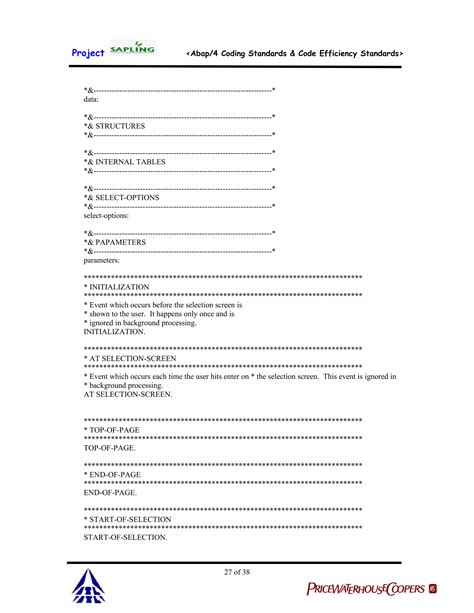 Itc Abap Coding Standards Code Efficiency Standards DOC