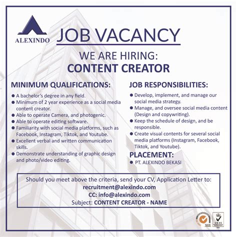 Job Vacancy Cc Alexindo