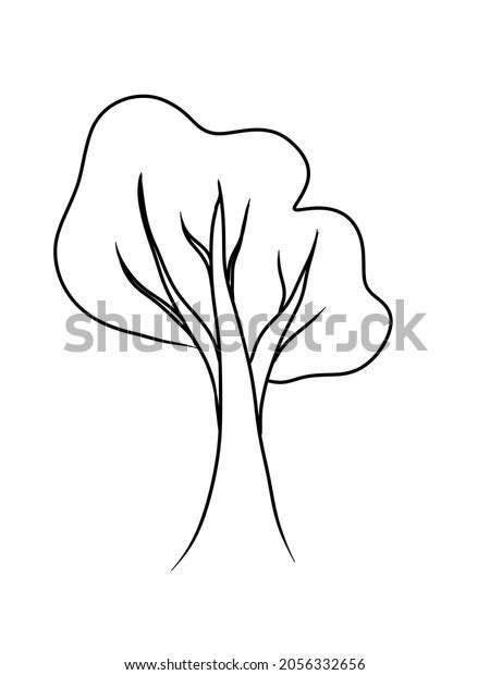 Tree Silhouettes Hand Drawing Illustration Isolated Stock Illustration 2056332656 Shutterstock