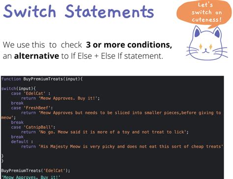Conditionals In Javascript Meow Erica Madebeykin Tealfeed