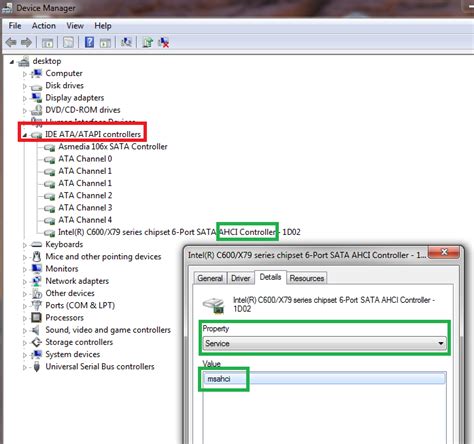 windows 7 내 SSD가 Windows 7의 AHCI 모드에서 실행 중인지 확인