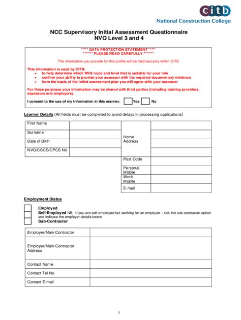 Fillable Online Citb Skillmatch Profile Form Fax Email Print Pdffiller