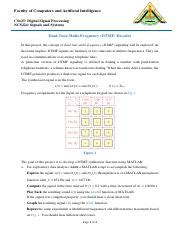 DSP Project ١ pdf Faculty of Computers and Artificial Intelligence CSx25 Digital Signal