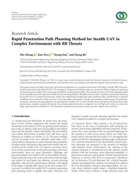 pdf rapid penetration path planning method for stealth uav in