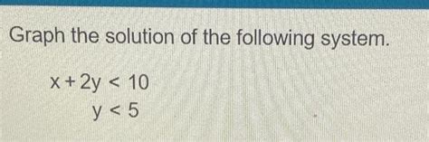 Solved Graph The Solution Of The Following System Chegg