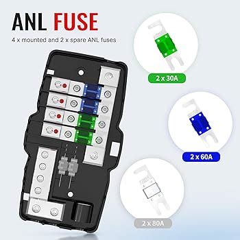 Fused Distribution Block Car Audio 4 Way 12v Fused Power Distribution