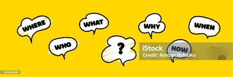 무엇을 어떻게 왜 무엇을 어디서 질문하는 배너 비즈니스 웹 배너입니다 텍스트를 위한 장소 묻고 물음표 기호 통신 포함 사람들