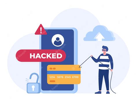 Premium Vector Hacking Phishing Scam And Error Protection Cyber Crime Internet Security System