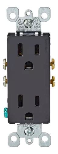 Tomacorriente Doble Negro Leviton Decora 5325 E Mercadolibre