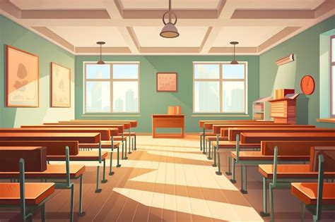 Premium Ai Image Vector Empty Classroom Interior School Or College Class