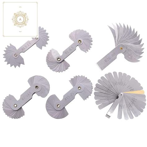 Pcs Stainless Steel Radius Gauge With Feeler Gauge Set Arc Radius Fillet Gauge And Mm
