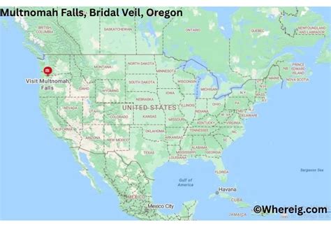 Where Is Multnomah Falls Locatedbridal Veil Oregon Location Map