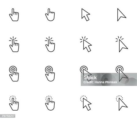 hand pointer icons pointer click cursor arrow icon clicking finger