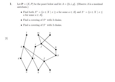 Solved A Let P X P Be The Poset Below And Let A Chegg Com