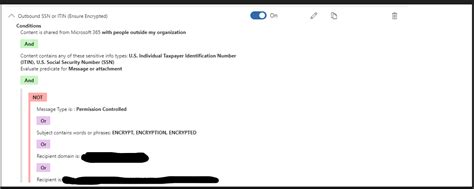 dlp exception for permission controlled not working microsoft