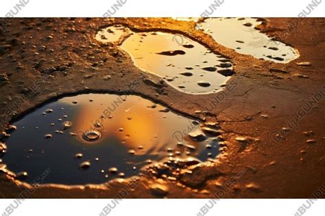 Spill Oil Puddle In The Second Photo We See