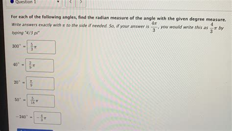Solved Question For Each Of The Following Angles Find Chegg