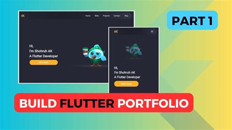 [part 1] flutter web tutorial build portfolio website in flutter