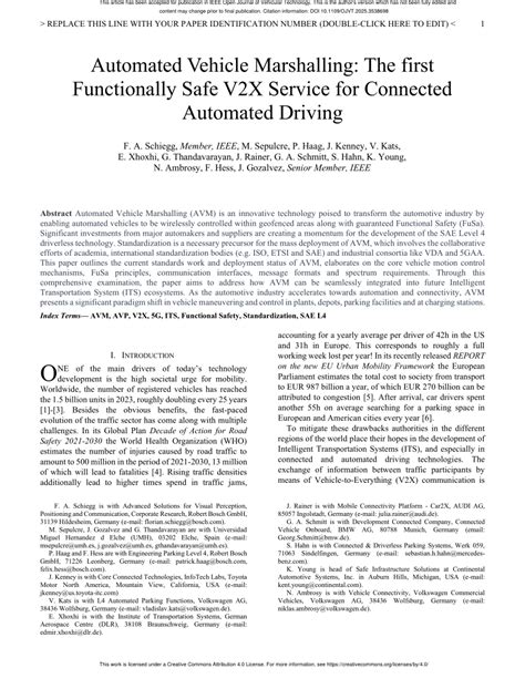 Pdf Automated Vehicle Marshalling The First Functionally Safe V2x
