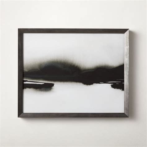 Bayview Modern Abstract Black And White Framed Wall Art 20x16