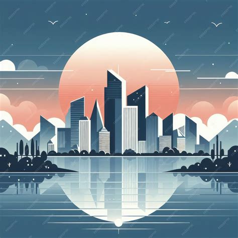 Premium Photo Urban Dreams A Graphic Cityscape In Modern Art