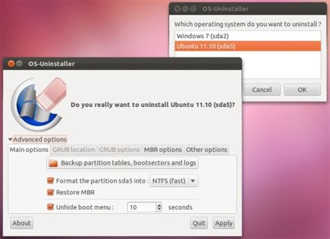 Os Uninstaller Grub And Os Entry Remover For Ubuntu Linux Hectic Geek