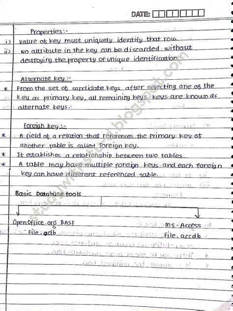 Class 10 It402 Database Notes