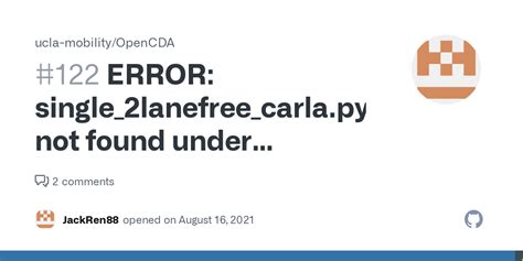 error single 2lanefree carla py not found under opencda scenario