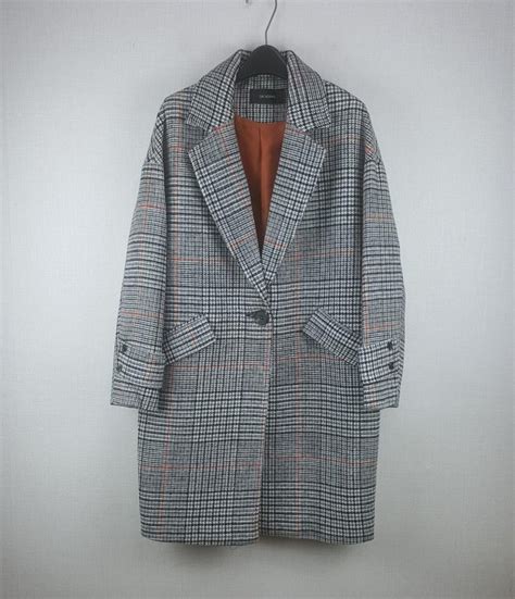 F 데카당스 체크 롱코트 헬로마켓