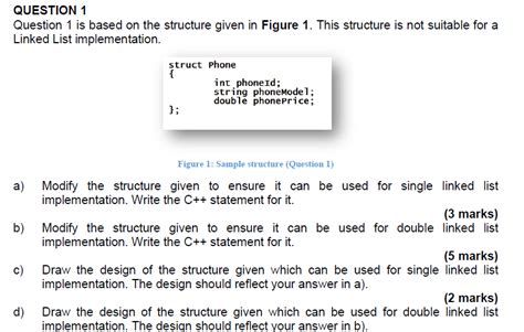 solved question 1 question 1 is based on the structure given