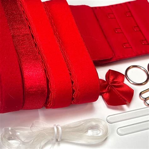 Bra Findings Kit Red Bra Elastics Set Bra Elastics Set Bra Making