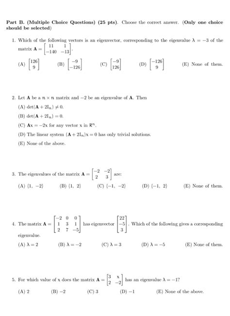 Solved Part B Multiple Choice Questions Pts Choose Chegg