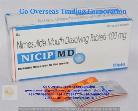 Nimesulide 100mg Tablet At Rs 50stripe Pain Reliever Medicine In