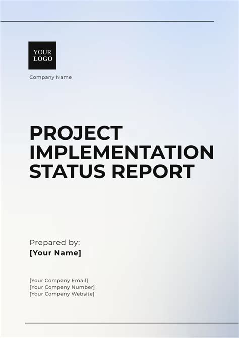 Free One Page Project Status Report Template To Edit Online