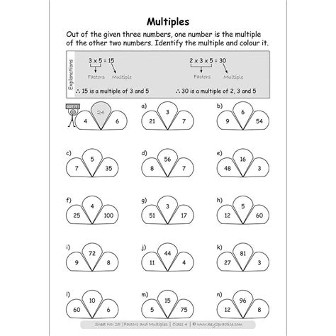 Class 4 Maths Factors And Multiples Activity Based