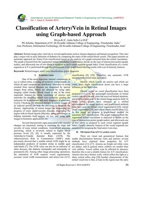 Pdf Classification Of Arteryvein In Retinal Images Using Graph Based