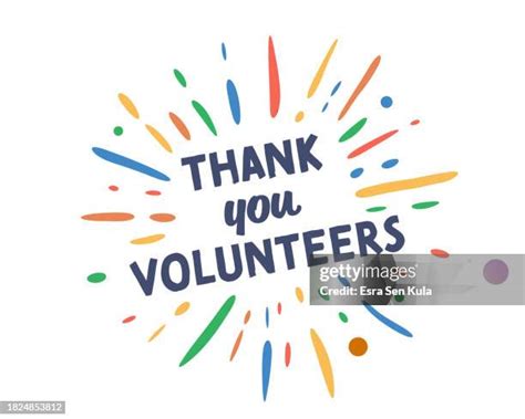 Thank You Volunteers Text With Vector Firework Burst High Res Vector