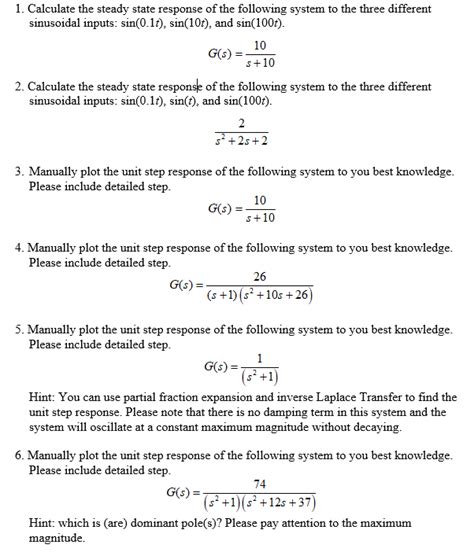 Solved Calculate The Steady State Response Of The Chegg Com